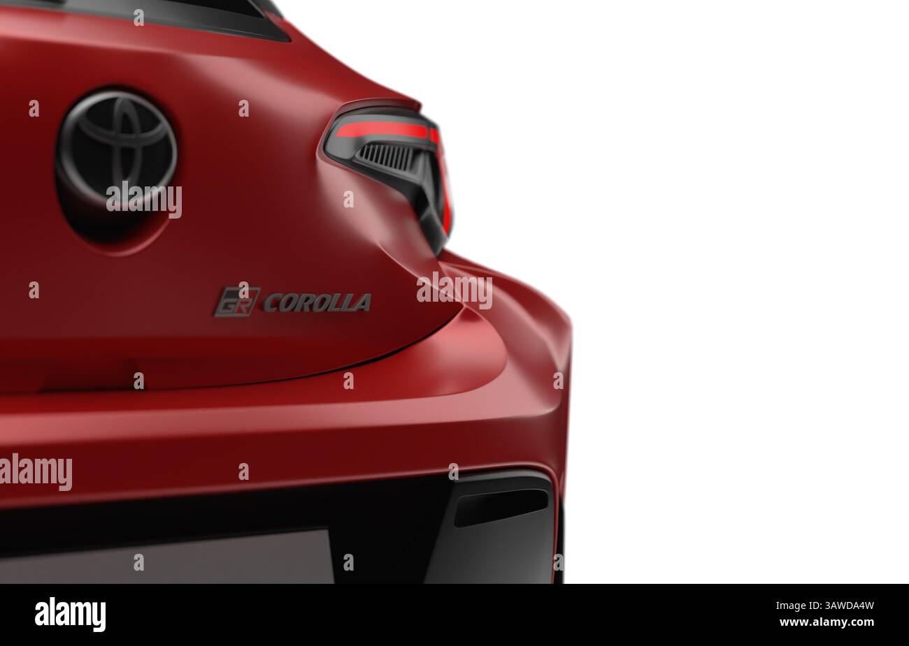 Izmir, Turkey - Apr 19 2025: Macro close-up of Corolla badge on the ...