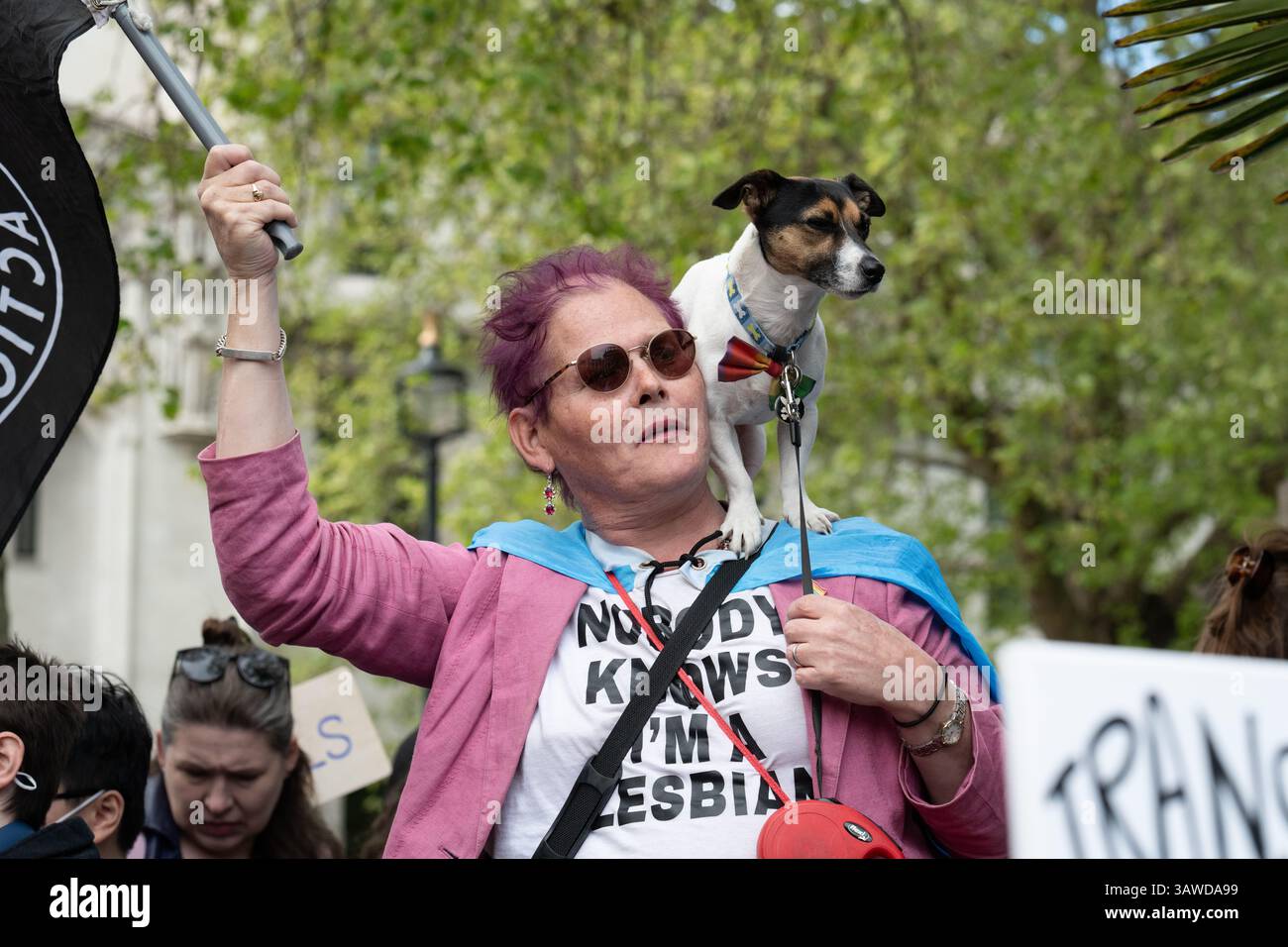 London, UK. 19 April, 2025. Transgender rights activist Sarah Jane ...