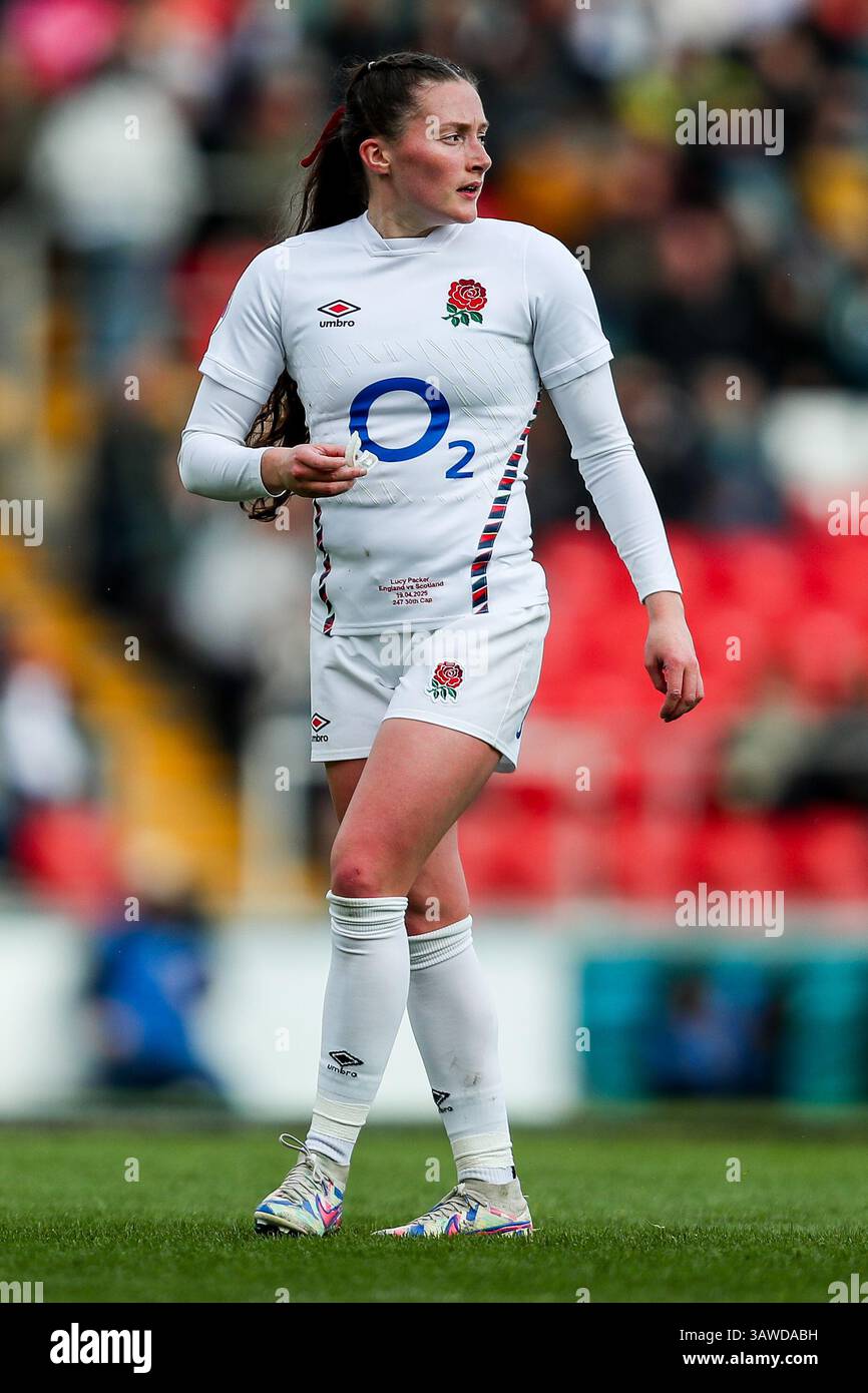 Lucy Packer of England Women looks on during the 2025 Guinness Women’s ...