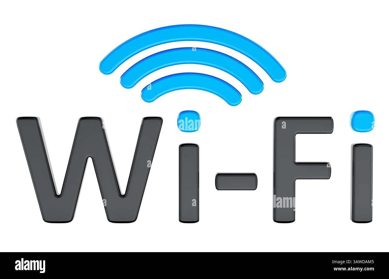 Wi-Fi concept. 3D rendering isolated on white background Stock Photo ...