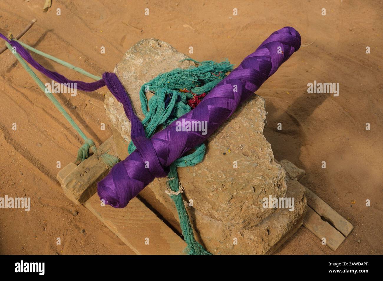 Ghana, Bonwire. Bonwire Kente Museum. Thread for Weaving Stock Photo ...