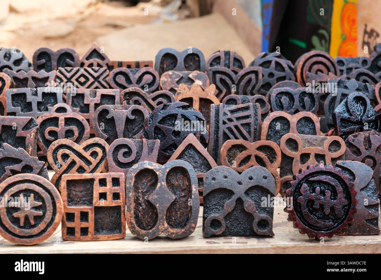 Ghana, Asonomaso. Ntonso Adinkra Village. Adinkra Symbols on Stamps ...