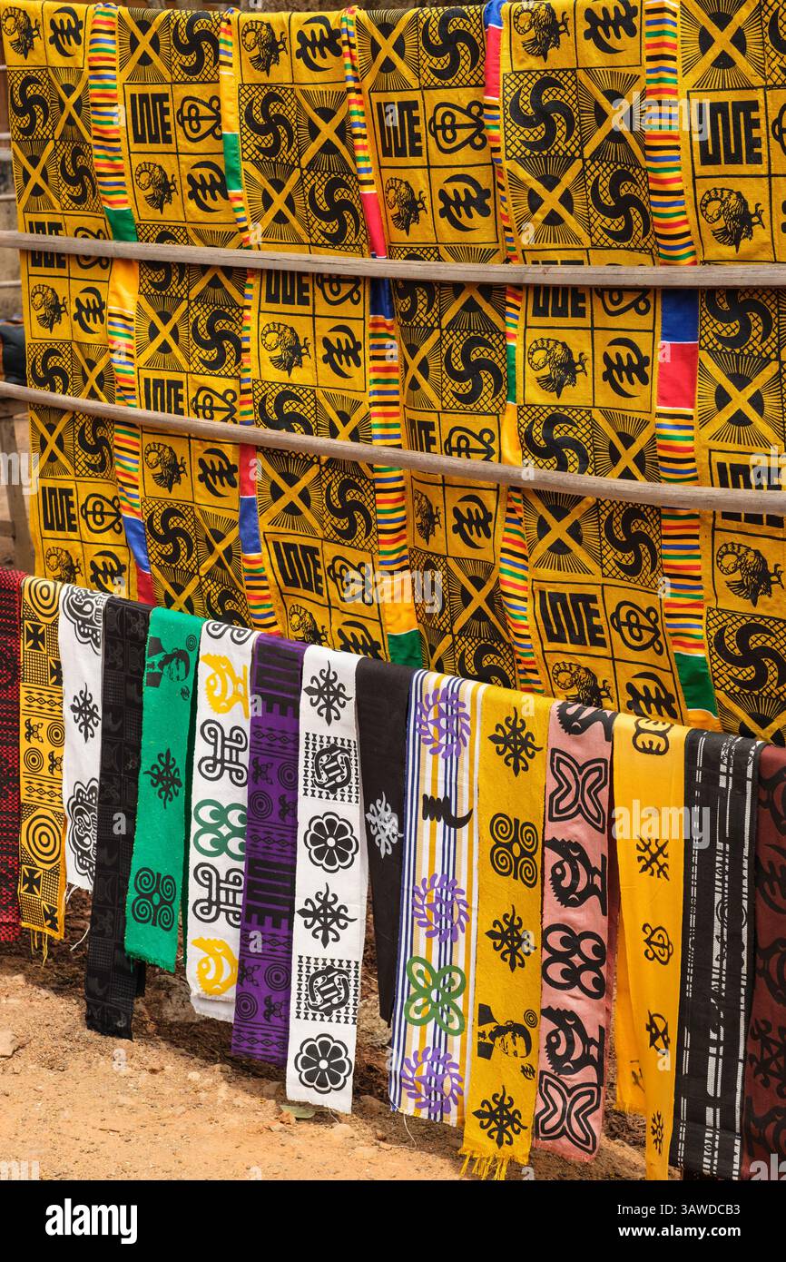 Ghana, Asonomaso. Ntonso Adinkra Village. Adinkra Cloth for Sale Stock ...