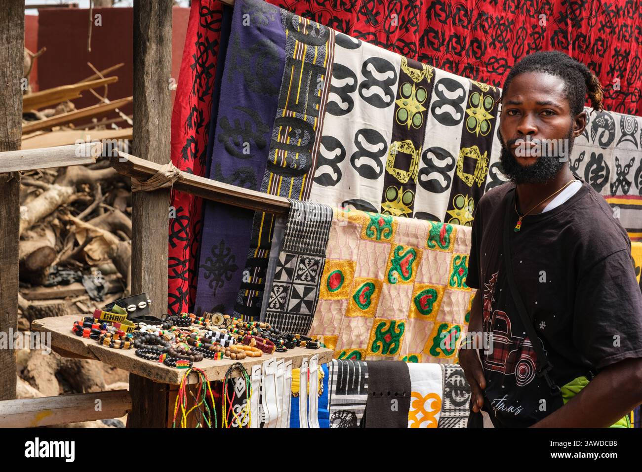 Ghana, Asonomaso. Ntonso Adinkra Village. Adinkra Cloth for Sale Stock ...