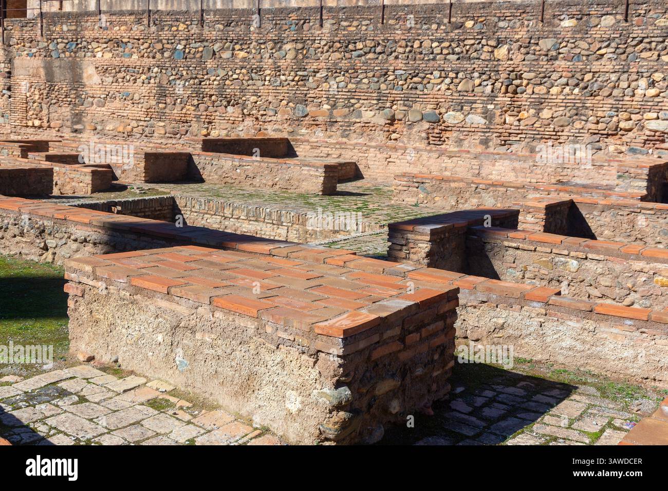 Alcazaba Medieval Fortress Courtyard Detail, Famous Alhambra Palace ...