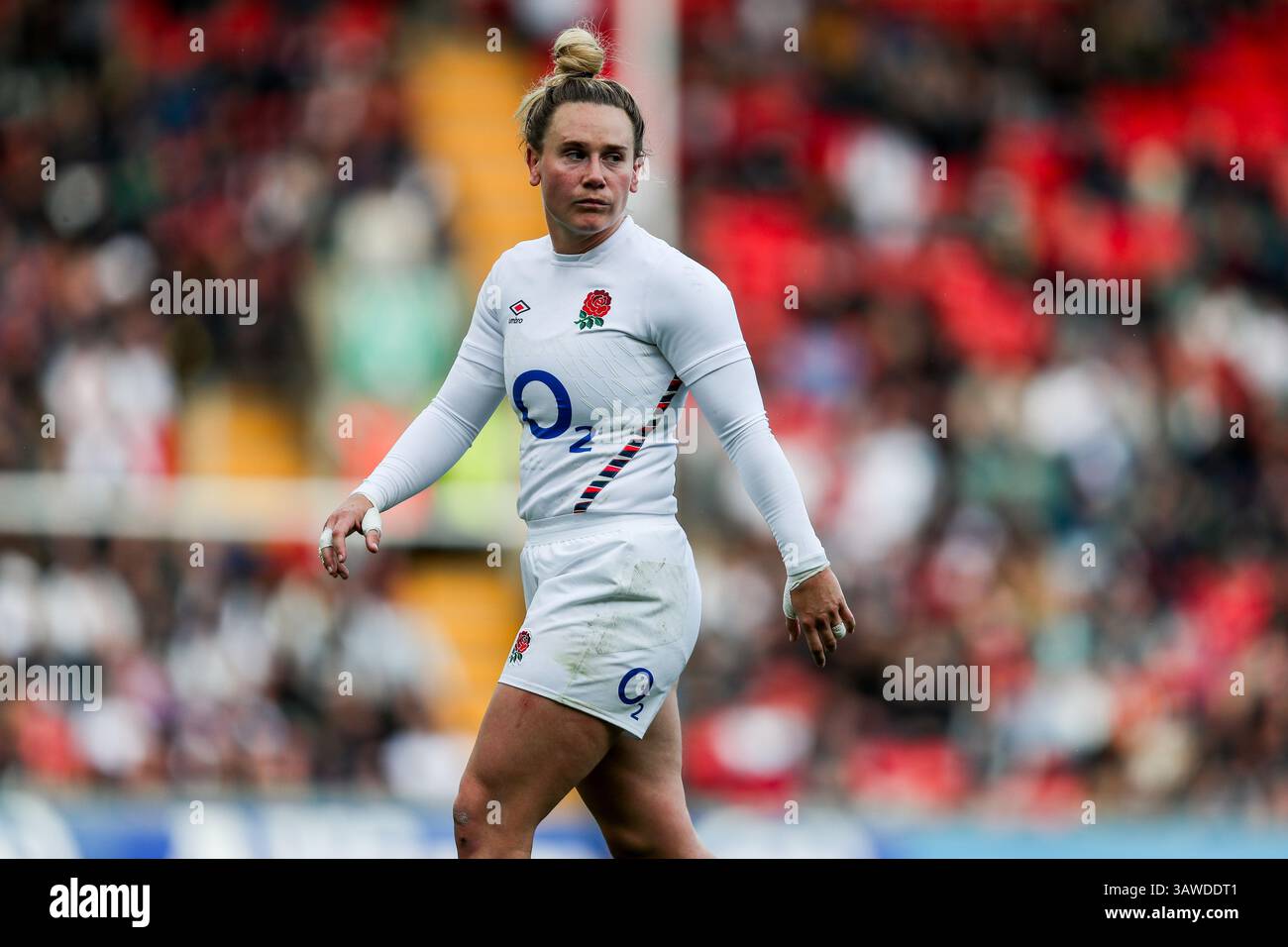Leicester, UK. 19th Apr, 2025. Rosie Galligan of England Women looks on ...