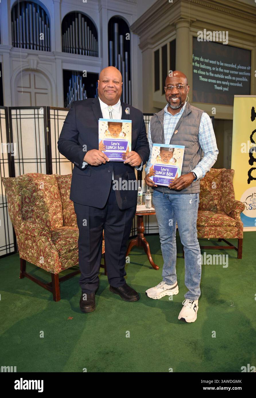 Ga. 19th Apr, 2025. Charles Waters, Senator Raphael Warnock at a public ...