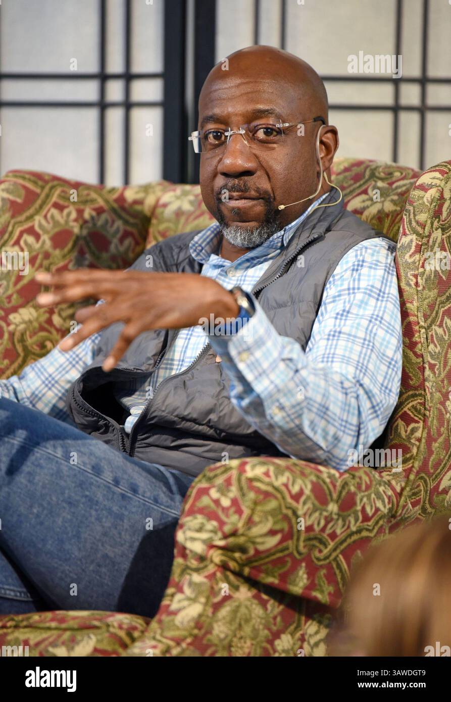 Senator Raphael Warnock at a public appearance for Reverend Senator ...