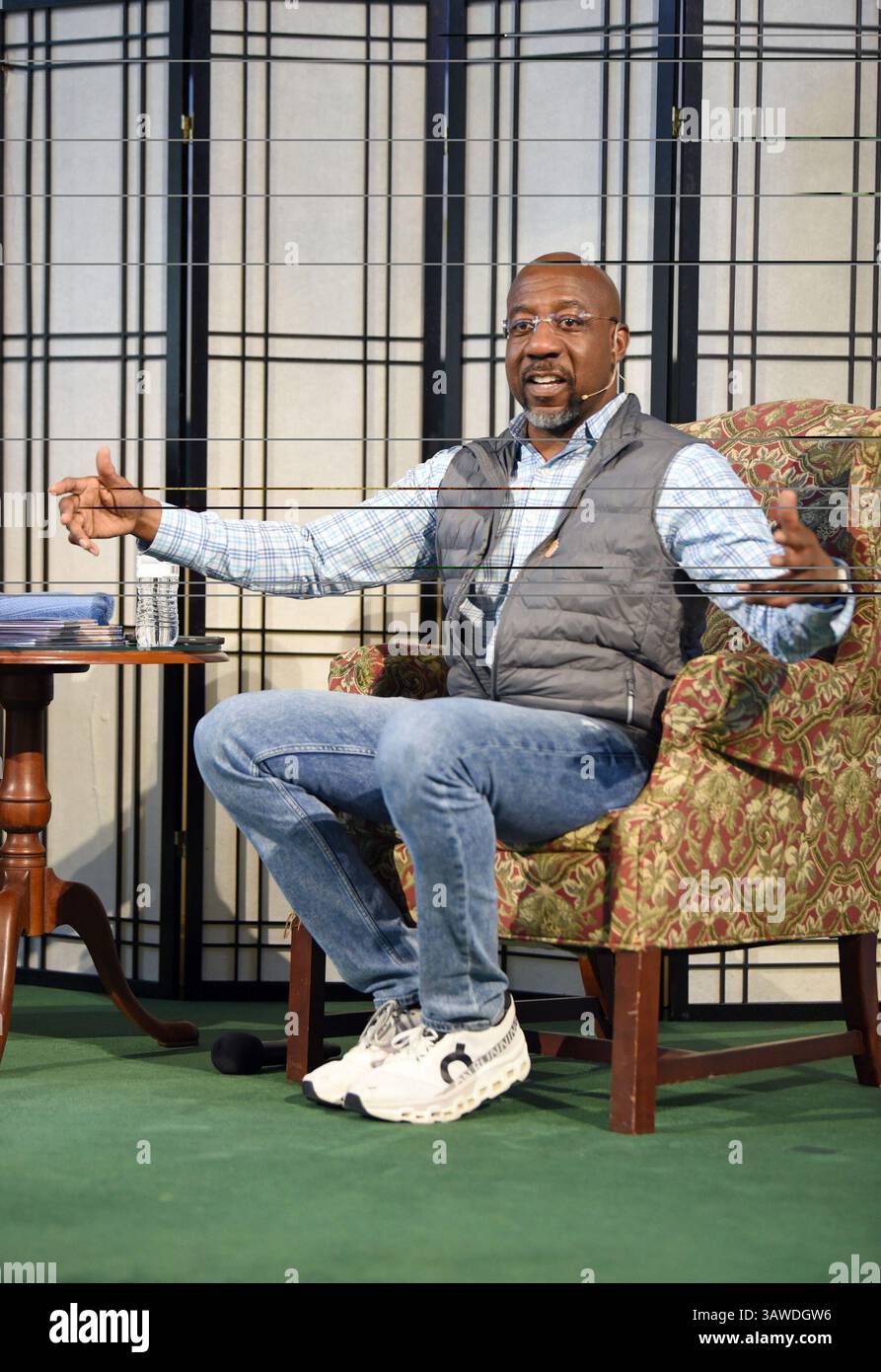 Senator Raphael Warnock at a public appearance for Reverend Senator ...