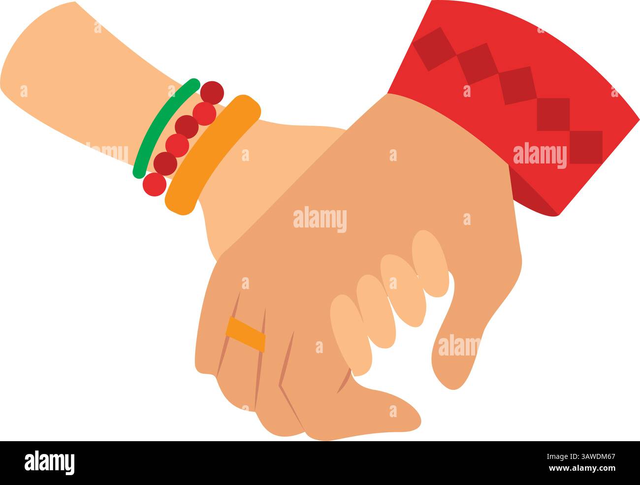 Indian Wedding Hands Couple Love Traditional Stock Vector Image & Art ...