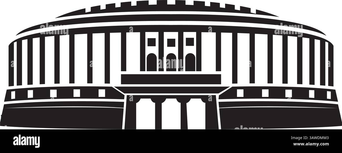 Indian Parliament Structure Stock Vector Image & Art - Alamy