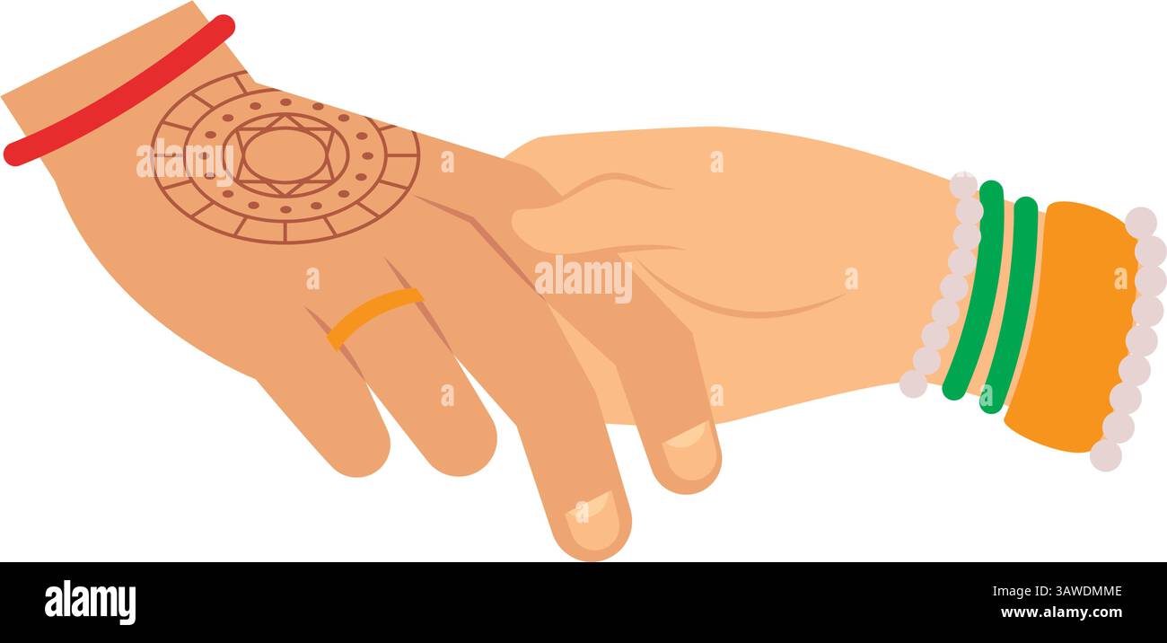 Indian Wedding Hands Couple Unity Traditional Stock Vector Image & Art ...