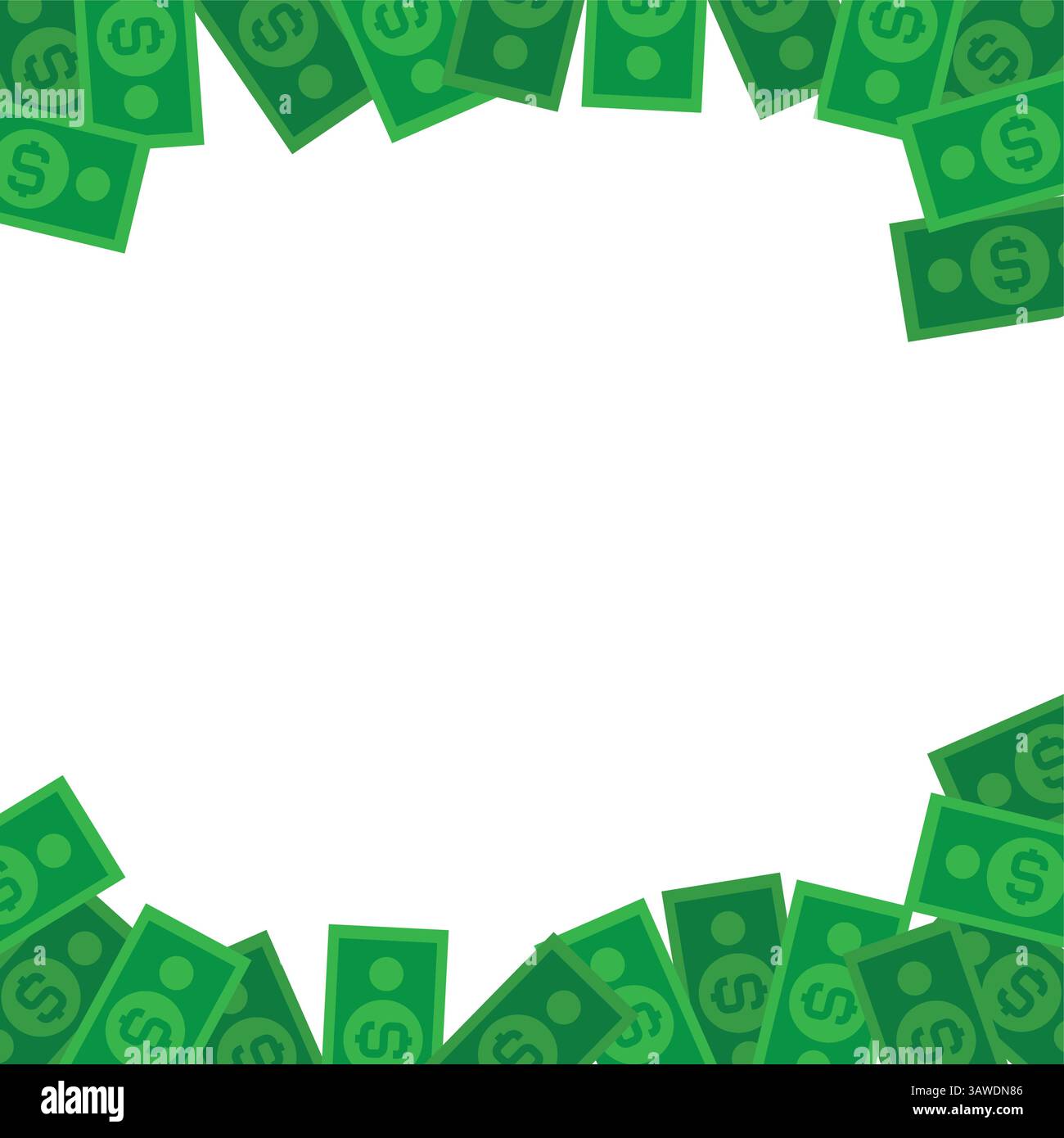 Money Border Bottom Frame Corner Stack Cash Design Illustration Stock ...