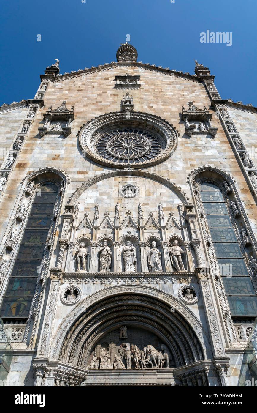 Como, Italy - April 4, 2025: The facade of the Como Cathedral (Duomo di ...