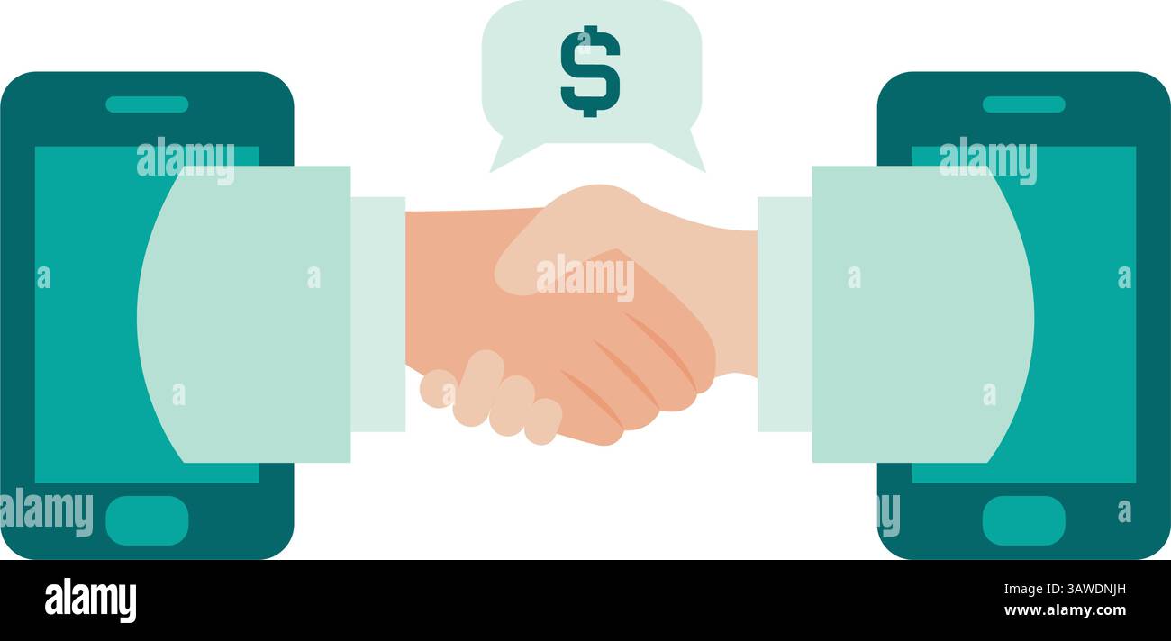Money Guaranteed Digital Handshake Secure Agreement Mobile Payment ...