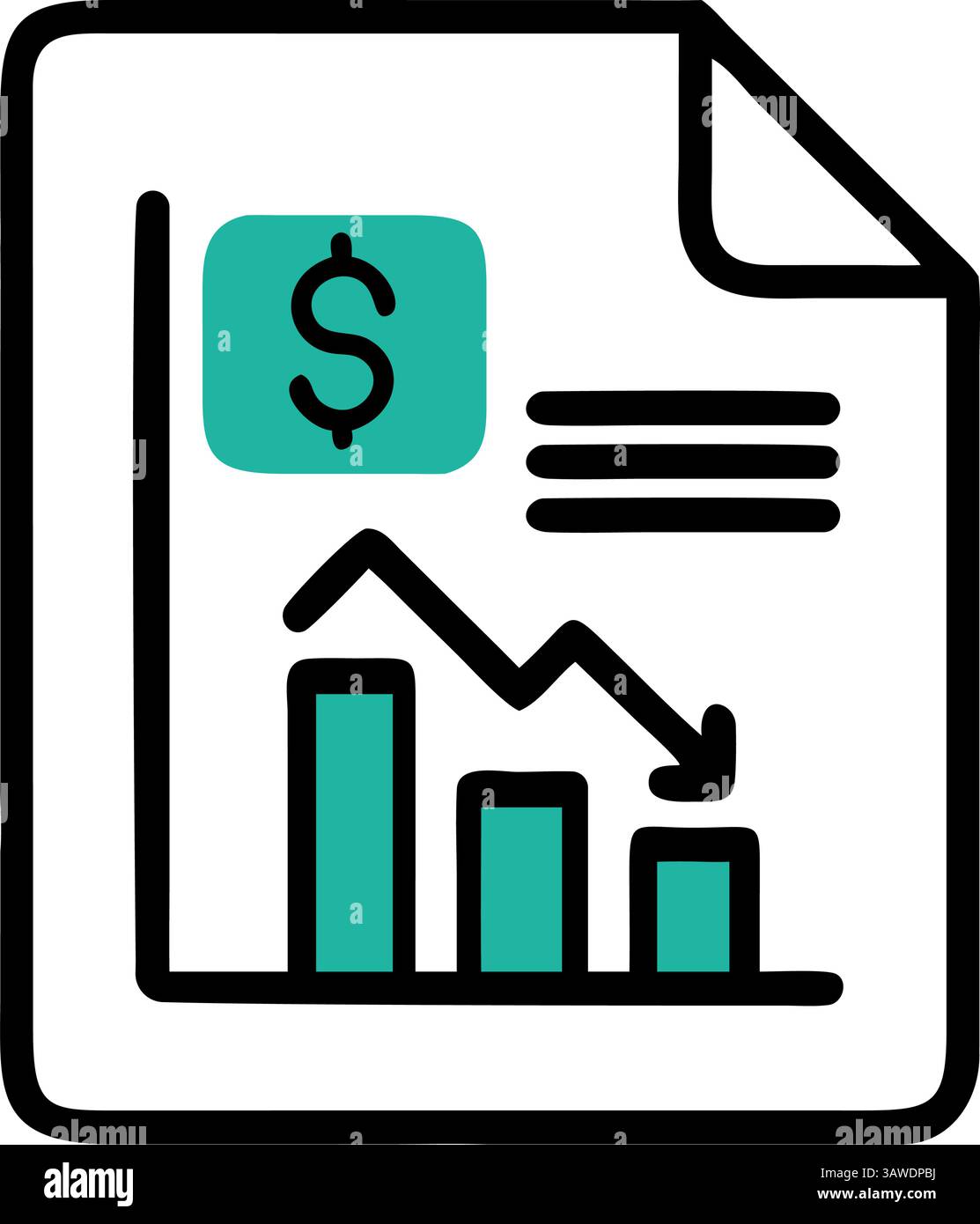 Accounting Software Decline Chart Dollar Document Invoice File Icon ...