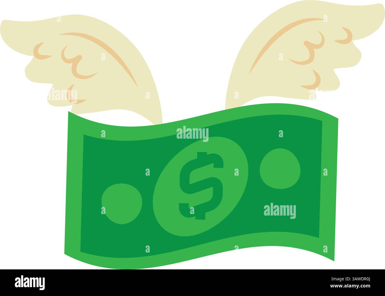 Money Flying Bill Green Icon with Wings Vector Stock Vector Image & Art ...