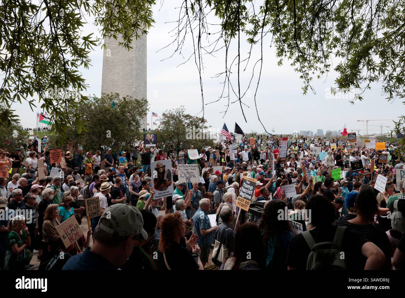 Demonstrators gather on the National Mall and then march to the White ...