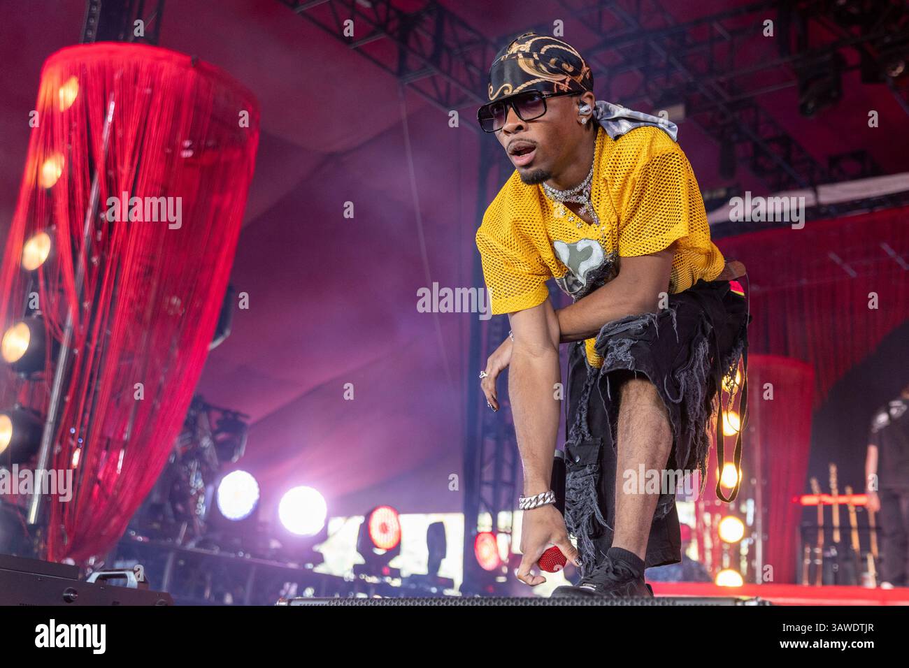 Indio, USA. 18th Apr, 2025. Singer D4vd (David Anthony Burke) during ...