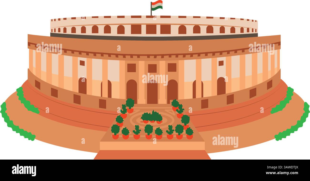 Indian Parliament Building Stock Vector Image & Art - Alamy
