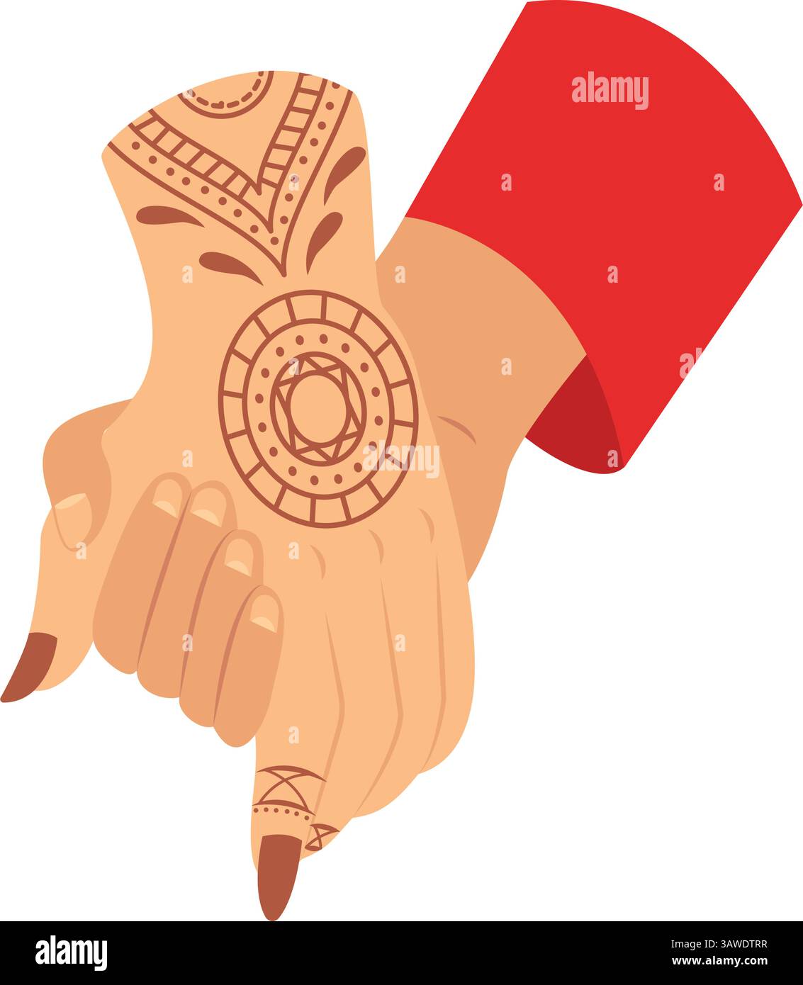 Indian Wedding Hands Mehndi Couple Wedding Bond Stock Vector Image ...