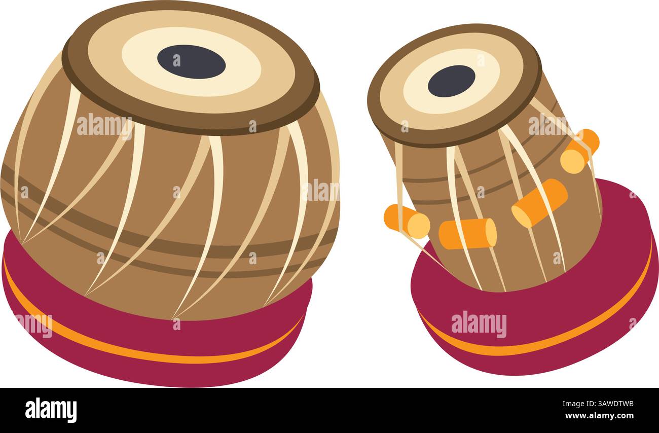 Indian Classical Tabla Traditional Drum Folk Music Stock Vector Image ...