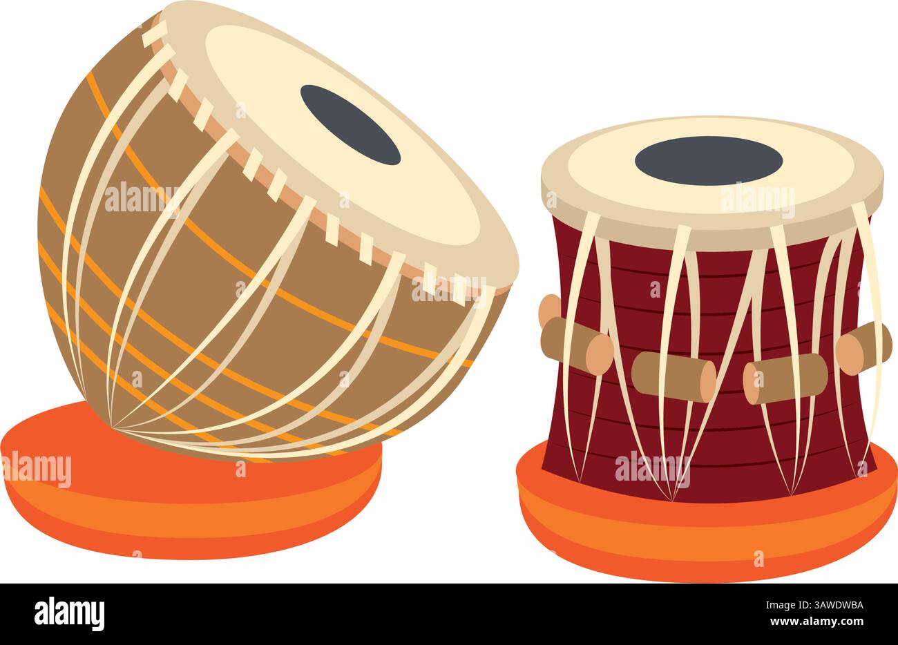 Indian Classical Tabla Cultural Folk Drum Pair Instrument Music Vector ...