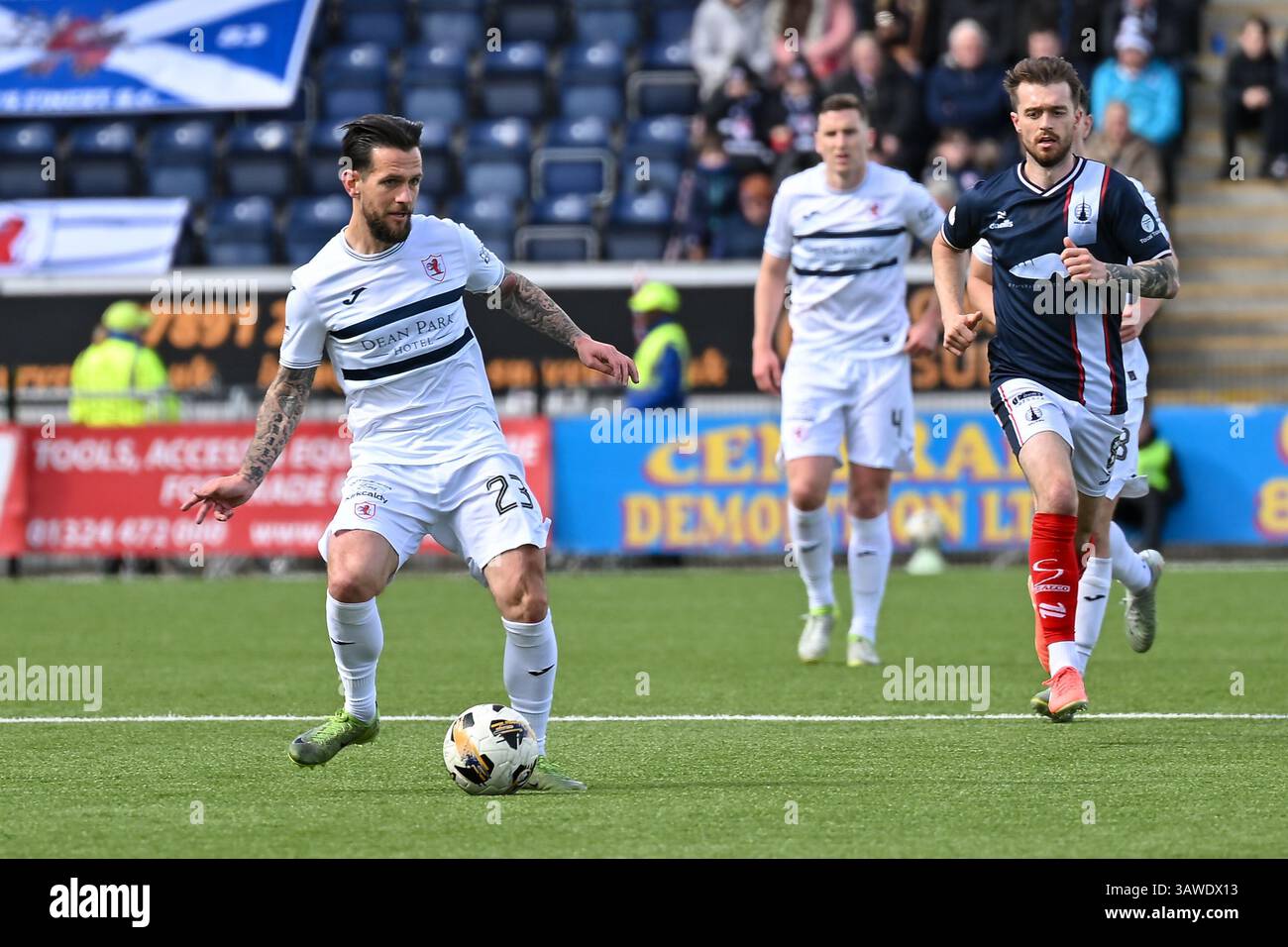 Falkirk, Scotland, UK. 19th April, 2025. Dylan Easton of Raith Rovers ...