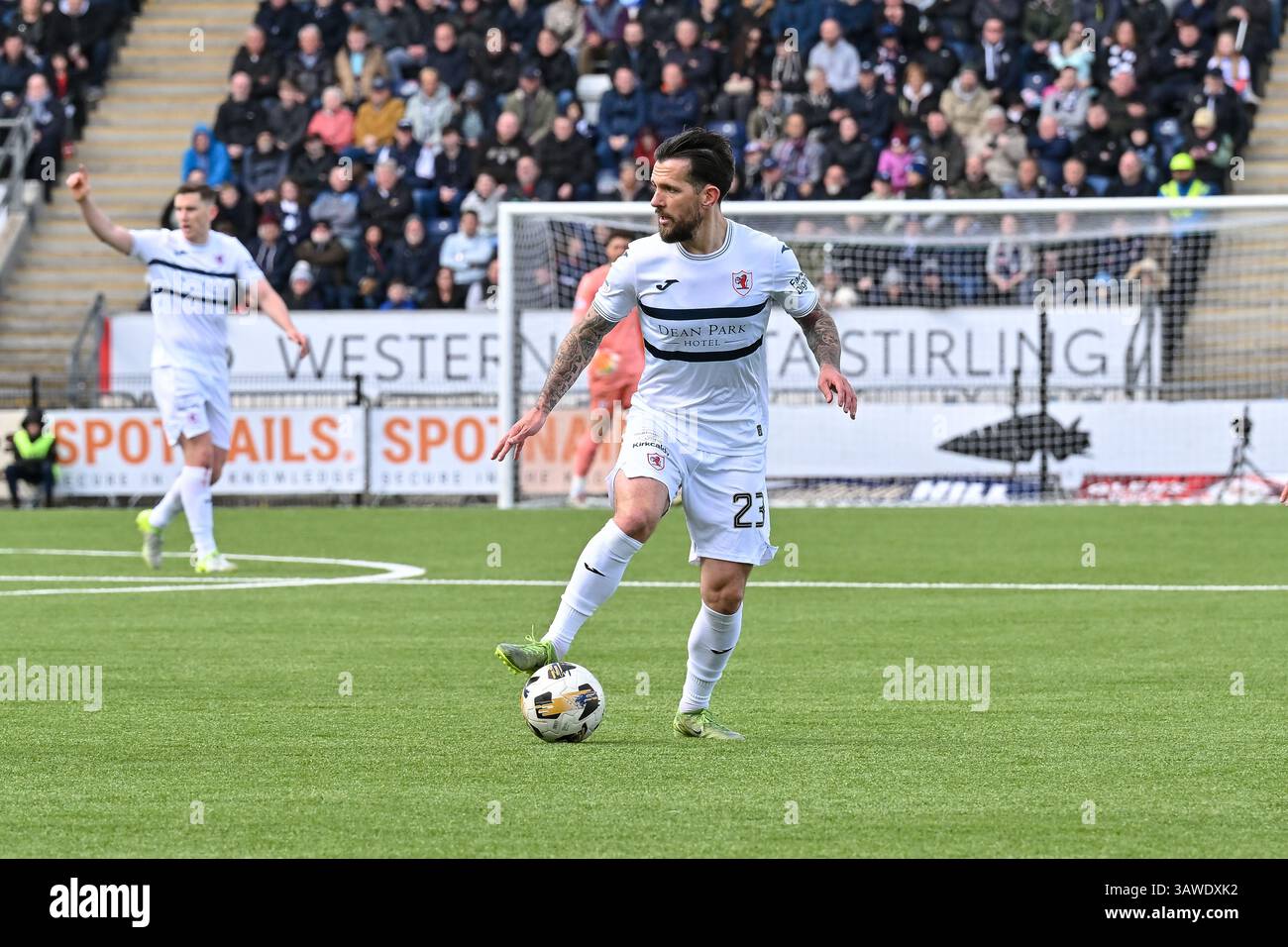 Falkirk, Scotland, UK. 19th April, 2025. Dylan Easton of Raith Rovers ...