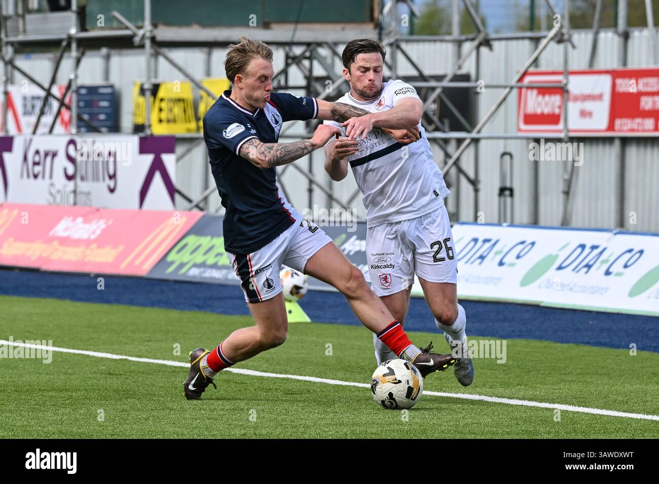 Falkirk, Scotland, UK. 19th April, 2025. Lewis Stevenson of Raith ...