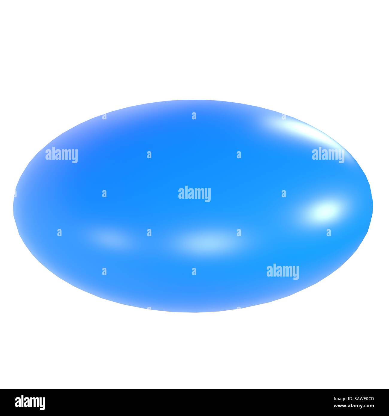 Blue oval shaped object isolated on white background Stock Photo - Alamy
