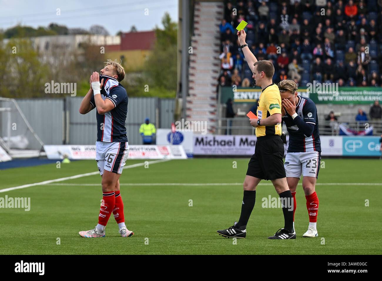 Falkirk, Scotland, UK. 19th April, 2025. Sean Mackie of Falkirk ...