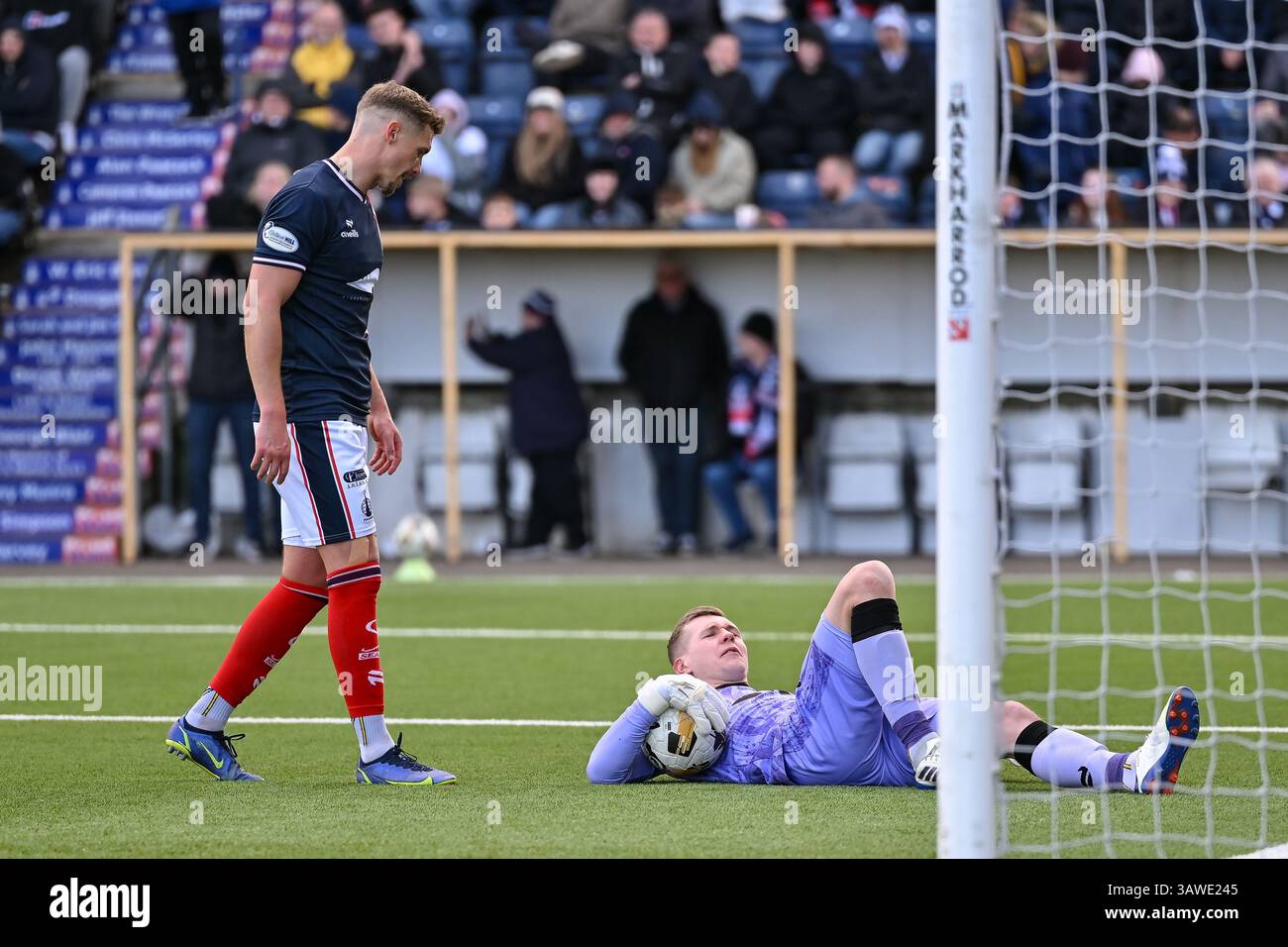 Falkirk, Scotland, UK. 19th April, 2025. Falkirk goalkeeper Nicky ...