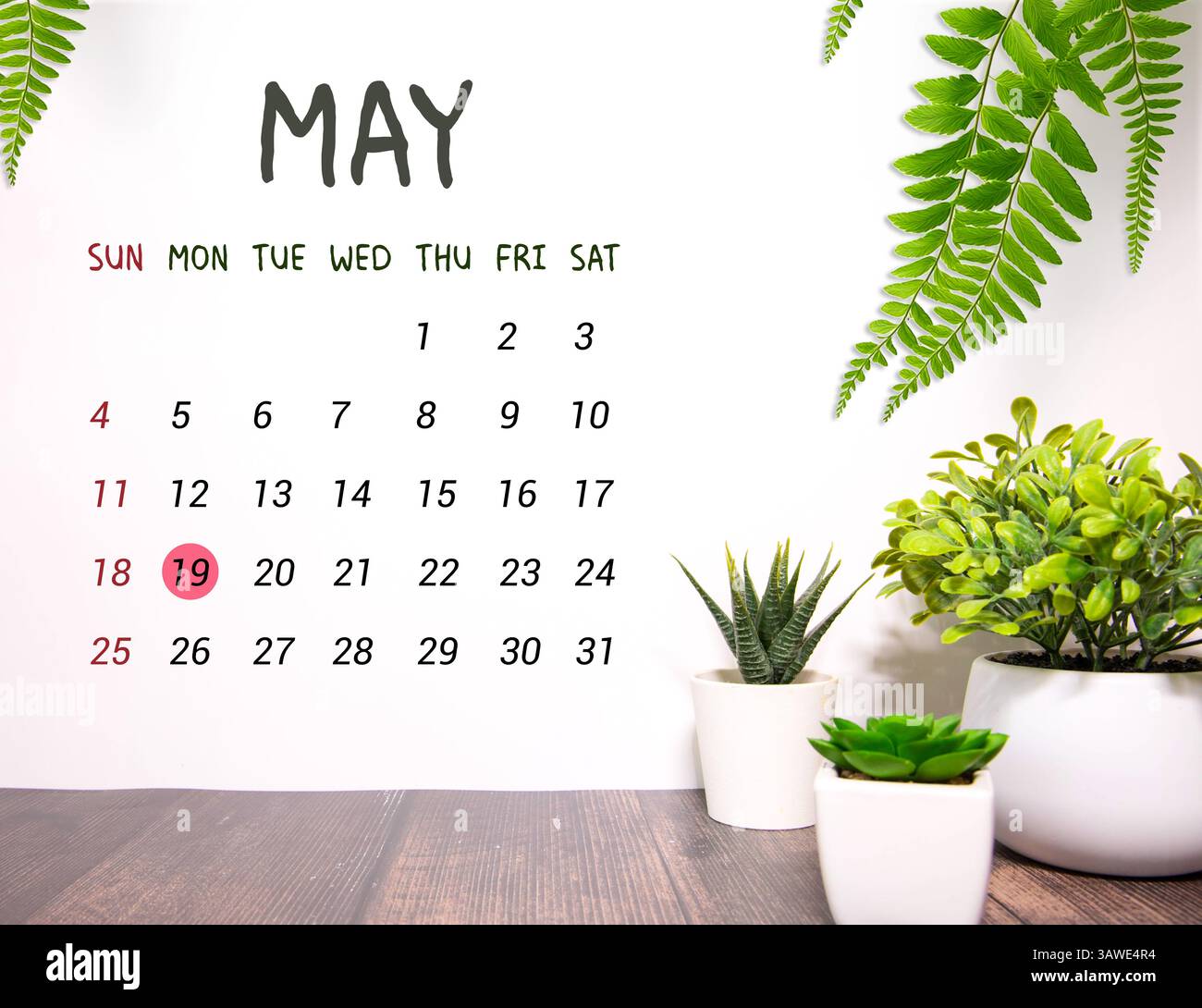 19 May text on wooden blocks with customizable space for text or ...