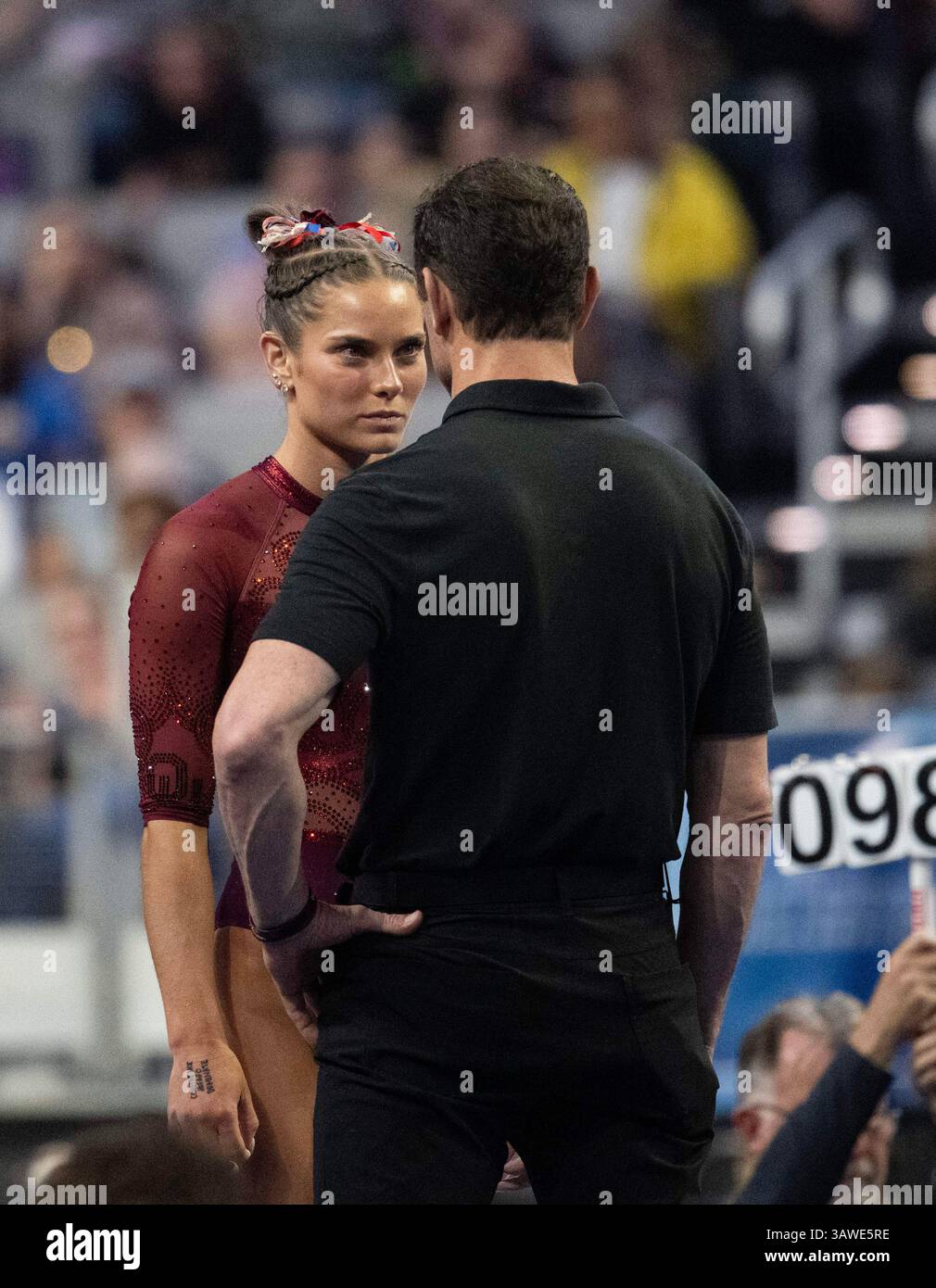 April 19, 2025, Ft Worth, Texas, U.S: Oklahoma gymnast JORDAN BOWERS ...