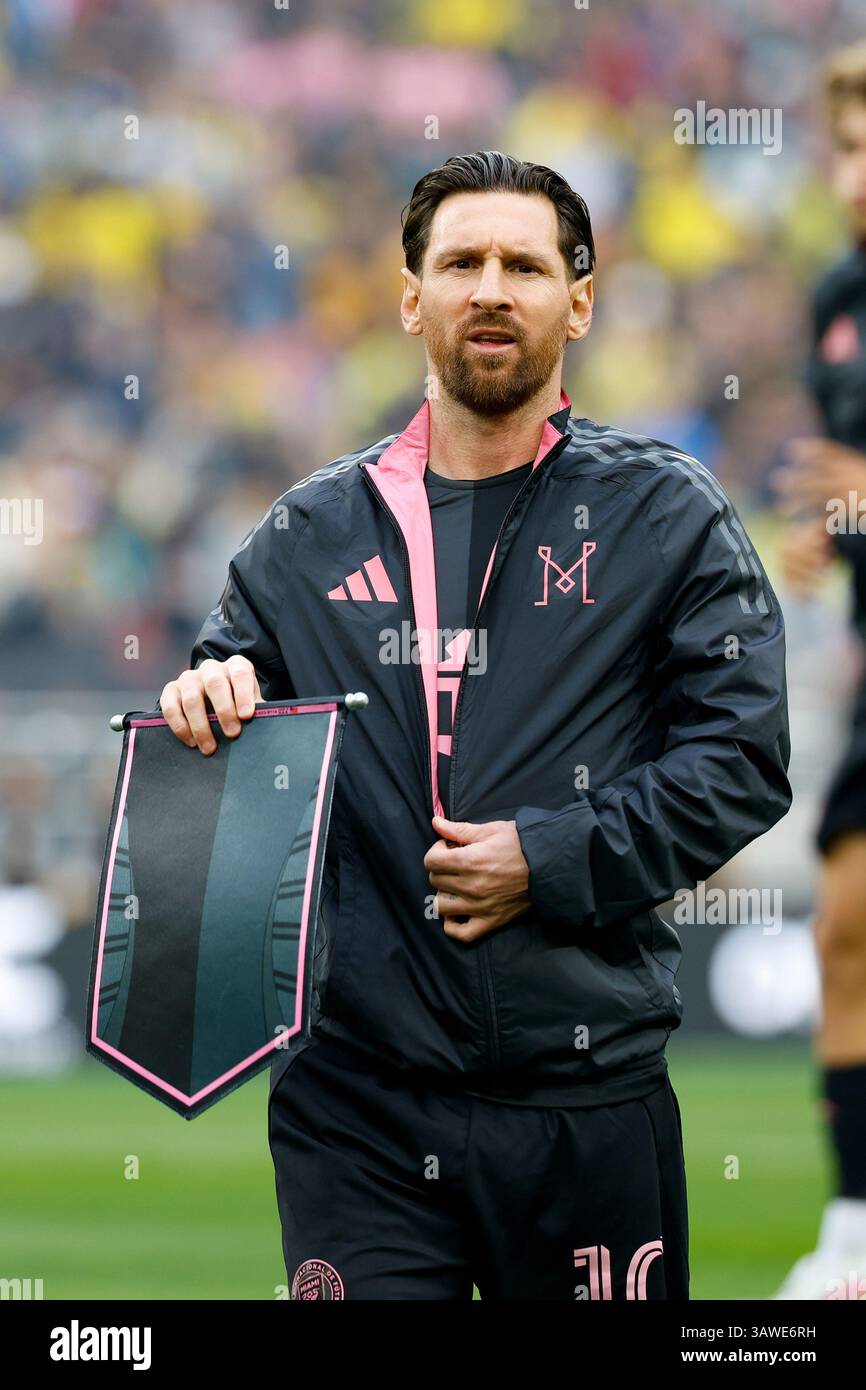 April 19, 2025: Inter Miami forward Lionel Messi (10) prepares before ...