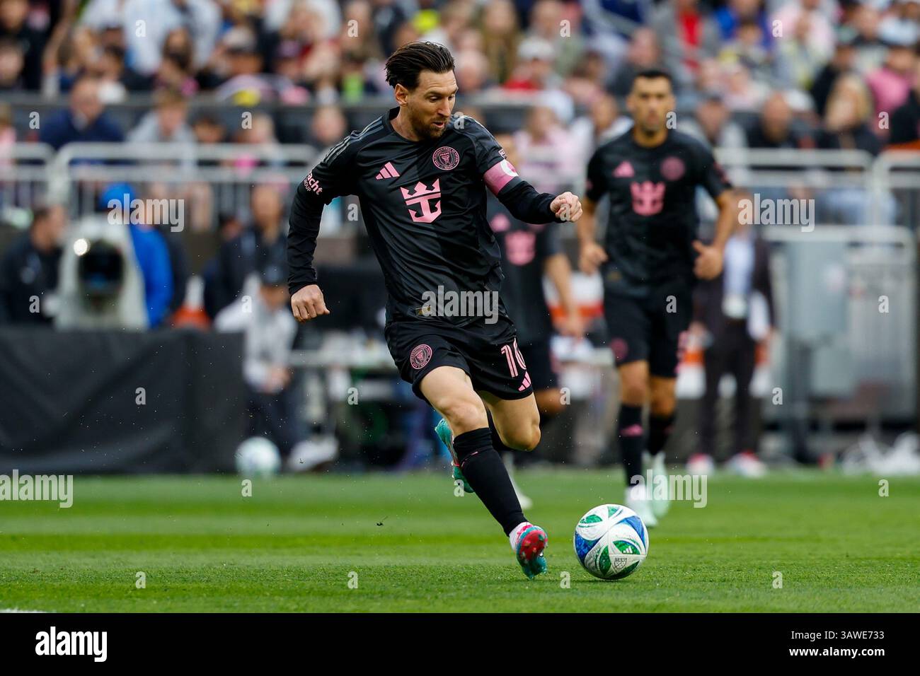 April 19, 2025: Inter Miami forward Lionel Messi (10) kicks the ball ...