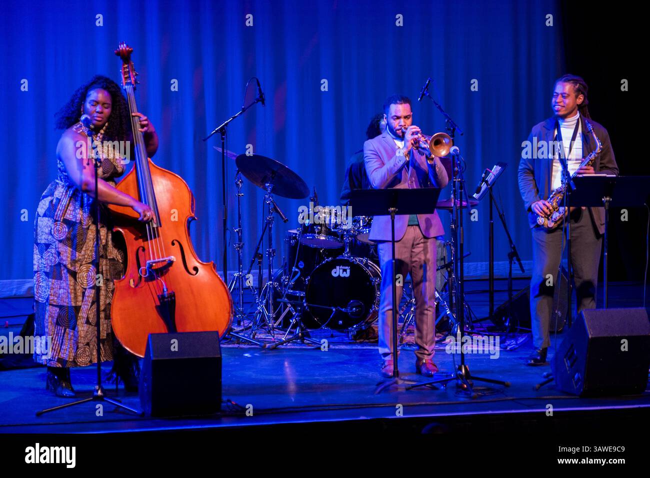 New Jersey, USA. 19th Apr, 2025. Virtuoso jazz bassist Endea Owens ...