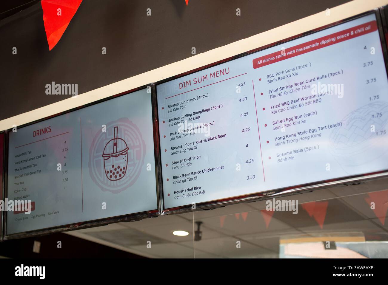 Food and drink menu on television screens hi-res stock photography and ...