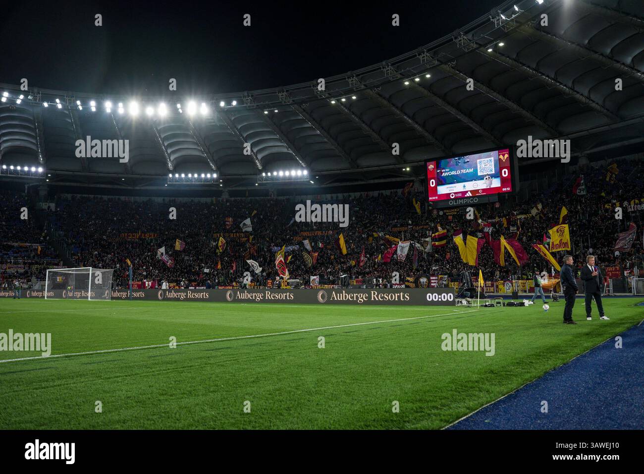 Rome, Italy. 20th Apr, 2025. AS Roma ultras curva sud during AS Roma vs ...