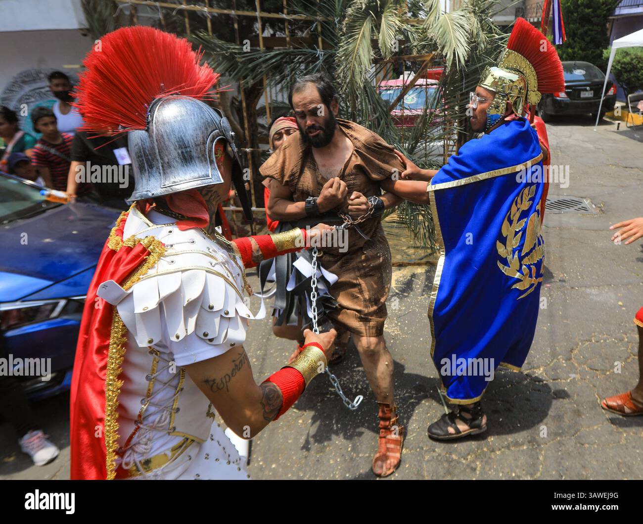 Mexico City, Mexico. 18th Apr, 2025. A penitent taking part during the ...