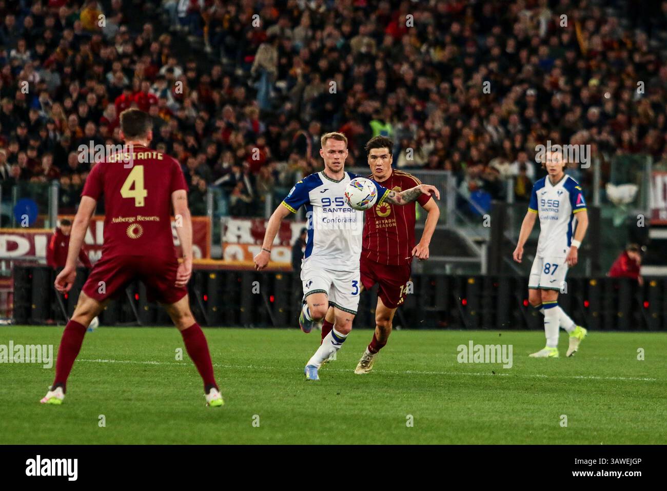 Rome, Italy. 20th Apr, 2025. Ondrej Duda of Hellas Verona during AS Roma vs Hellas Verona FC ...
