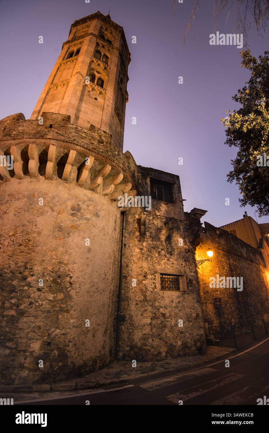 The medieval village of Finalborgo with fortified city walls and the ...