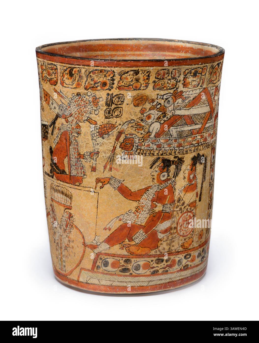 Cylinder Vessel with Mythological Drinking Scene. Guatemala, Petén ...