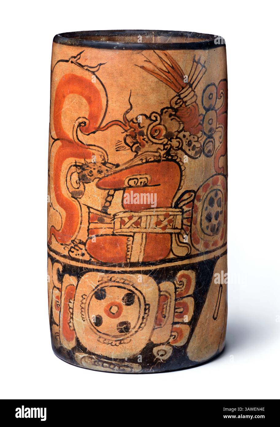 Cylinder Vessel with Solar Deities. Guatemala or Mexico, Maya, 600-900 ...