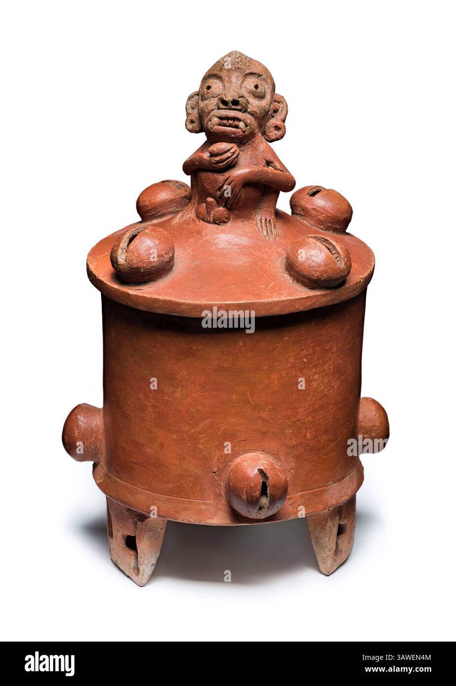 Tripod Vessel with Monkey and Cacao Pods. Guatemala, Petén, Maya, 450 ...