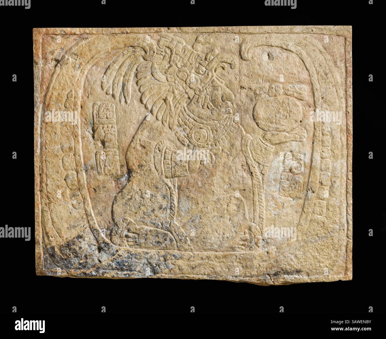 Carved Door Lintel with Female in Moon Cartouche. Guatemala or Mexico ...