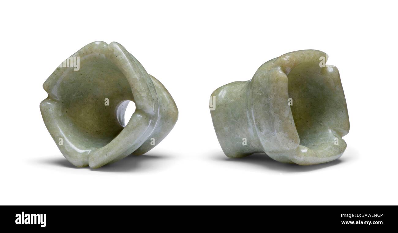 Pair of Earspools. Guatemala/Honduras, Maya, 300-900 CE. Stone ...