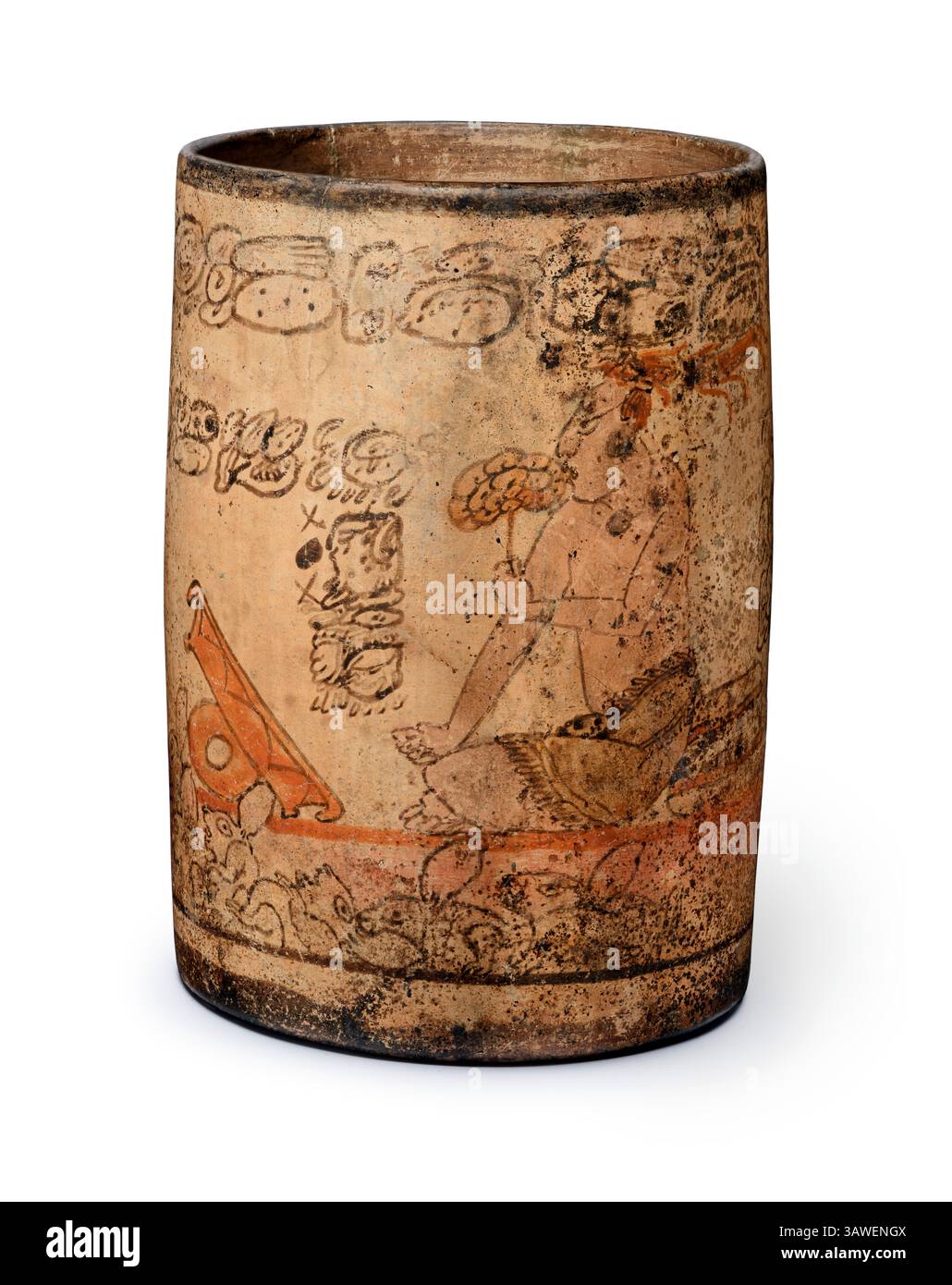 Cylinder Vessel with Offering of Many Rabbits. Guatemala, Peten, Xultun ...