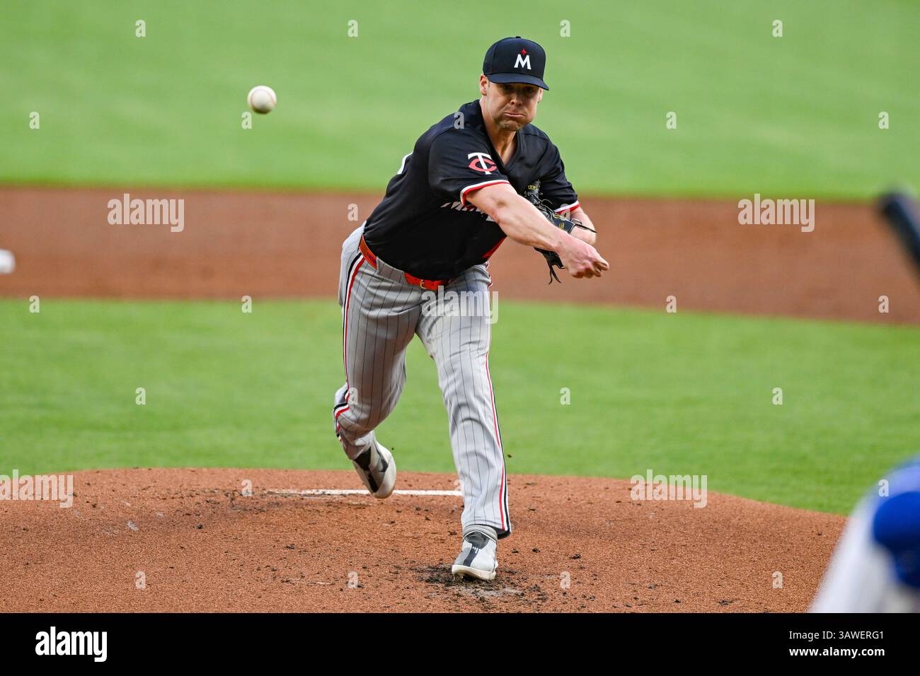 ATLANTA, GA – APRIL 19: Minnesota pitcher Justin Topa (48) throws a ...